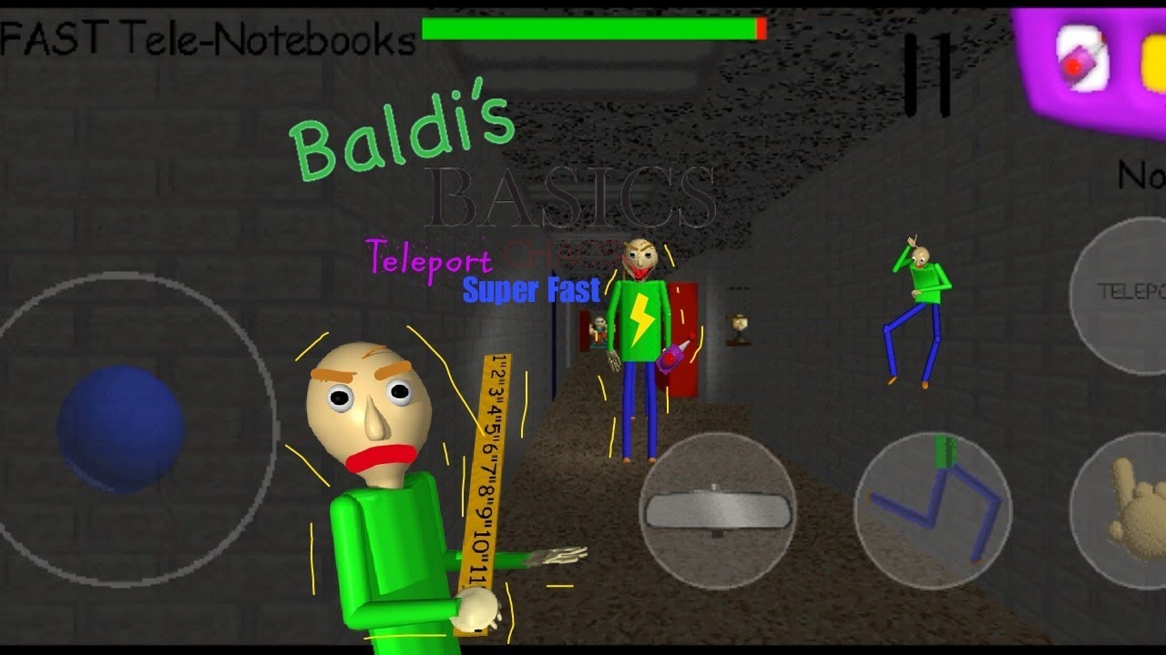Baldi basics in teleport choas super fast - YouTube