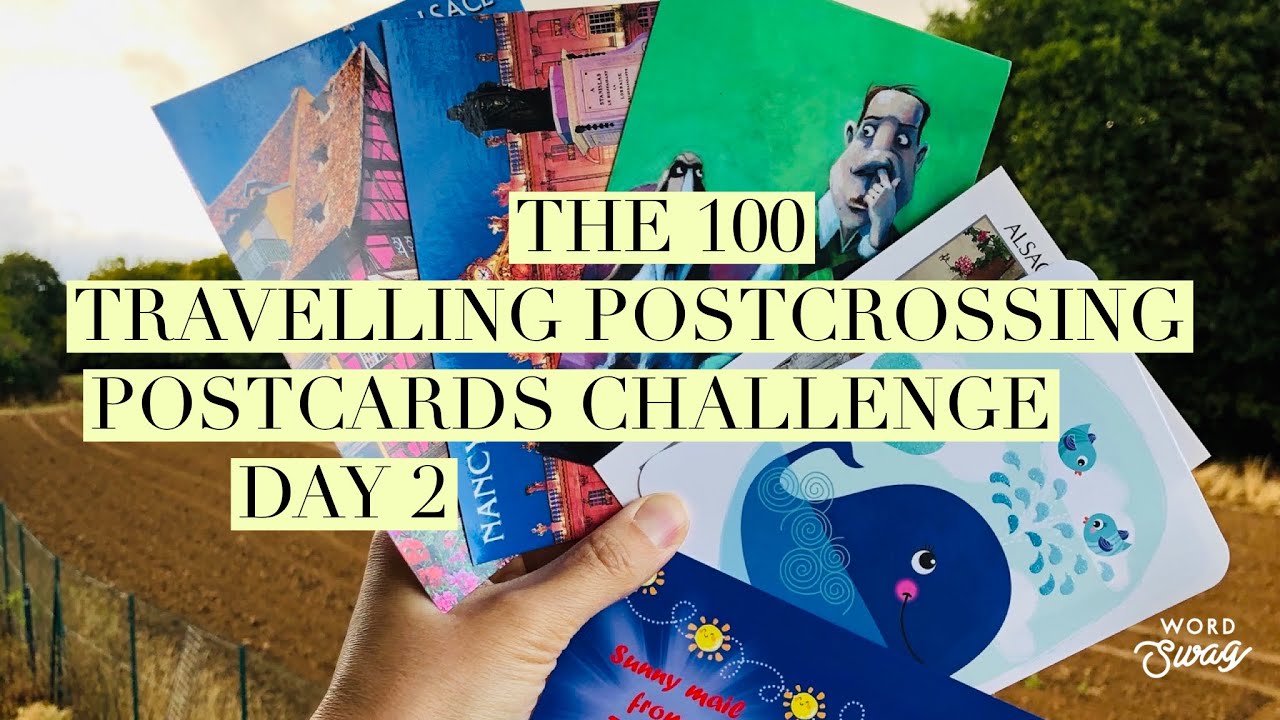 Day 2 - the 100 travelling POSTCROSSING postcards challenge - YouTube