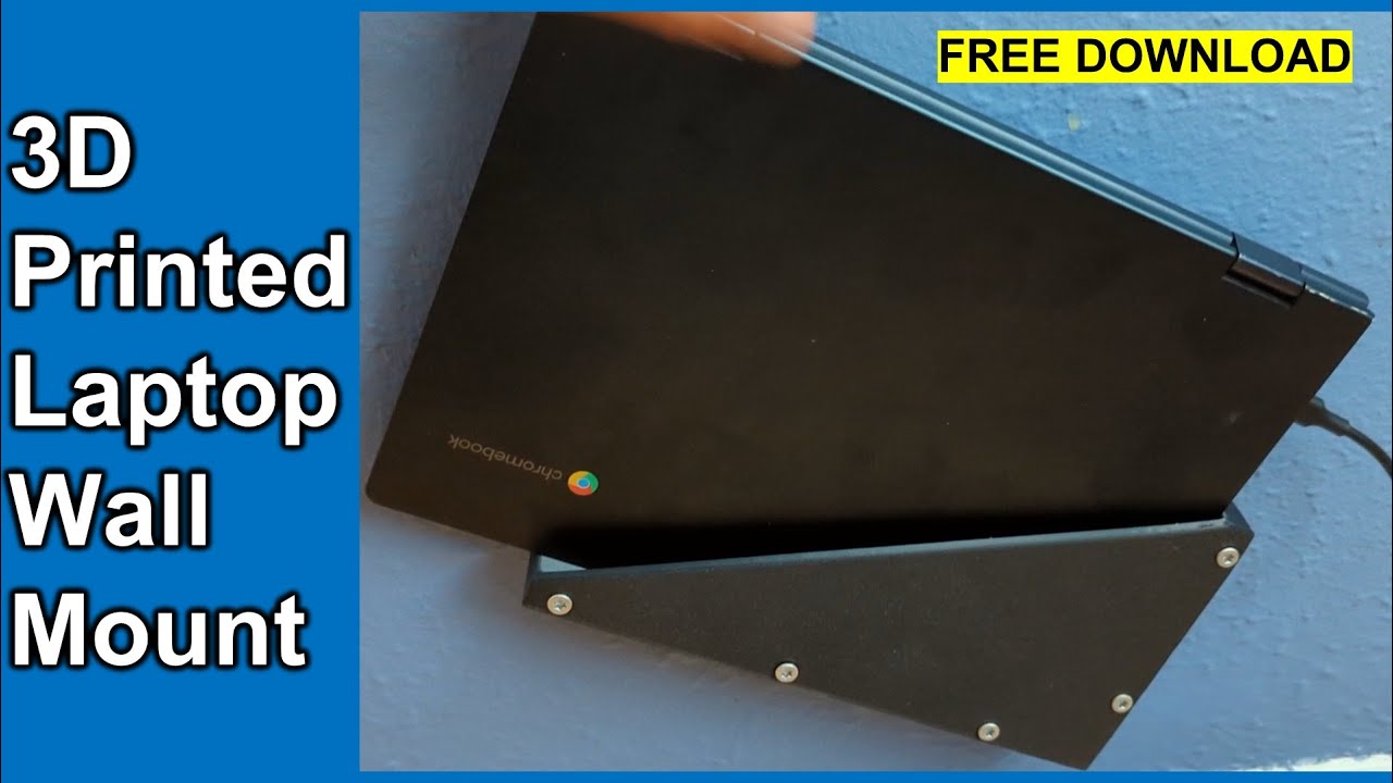 3D Printed Laptop Wall Mount - Free Download In Description - YouTube