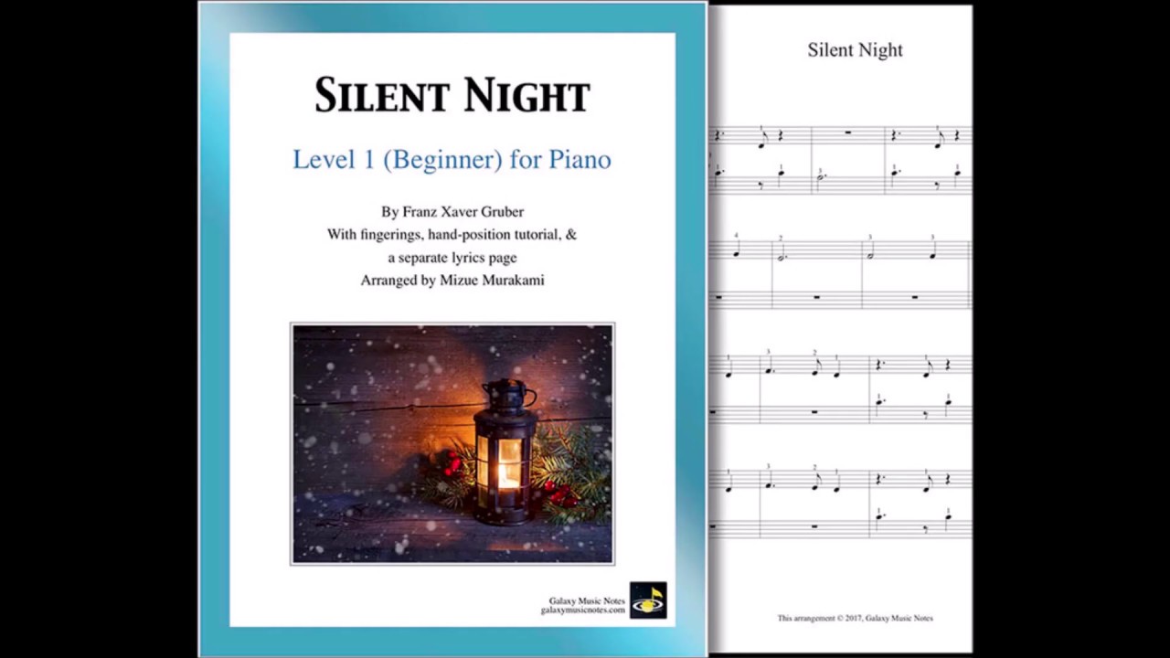 "Silent Night" arranged for Level 1 (Beginner) Piano Solo - YouTube