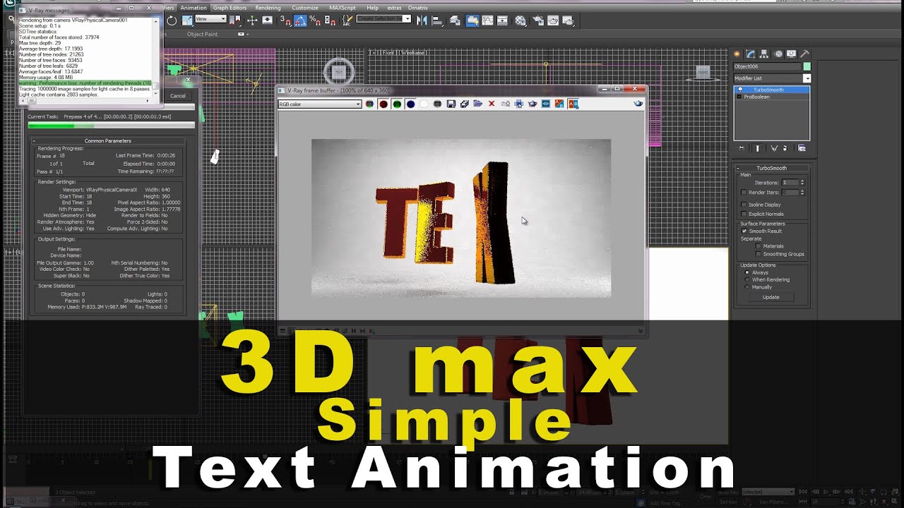 3D max simpleText animation - YouTube