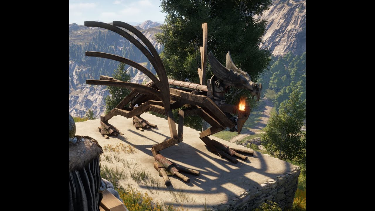 Pax Dei Griffon statue / House build - YouTube