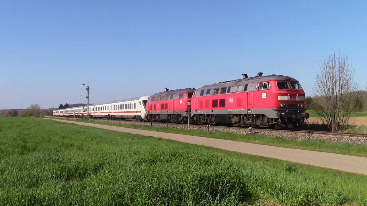 Br 218 494 und 435 mit IC 2012/2013 und Steuerwagen im Allgäu - YouTube