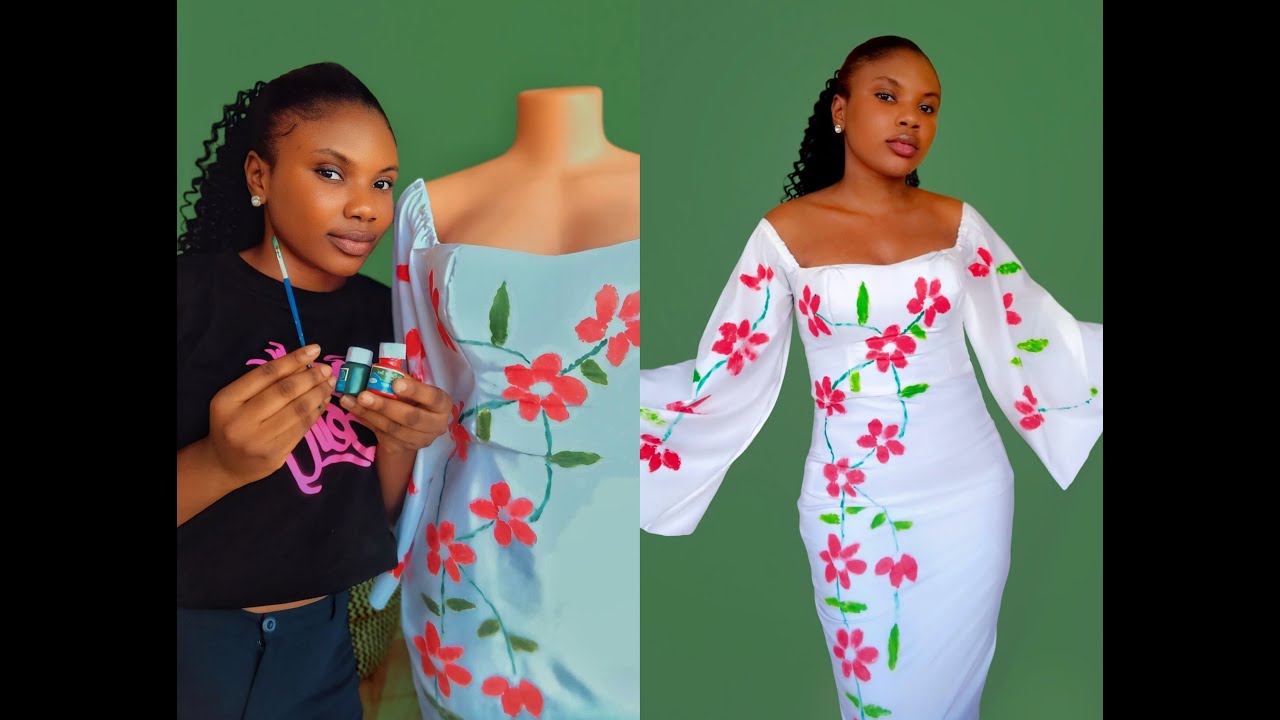 Fabric Painting Tutorial - Let us Paint a Dress👗 - YouTube