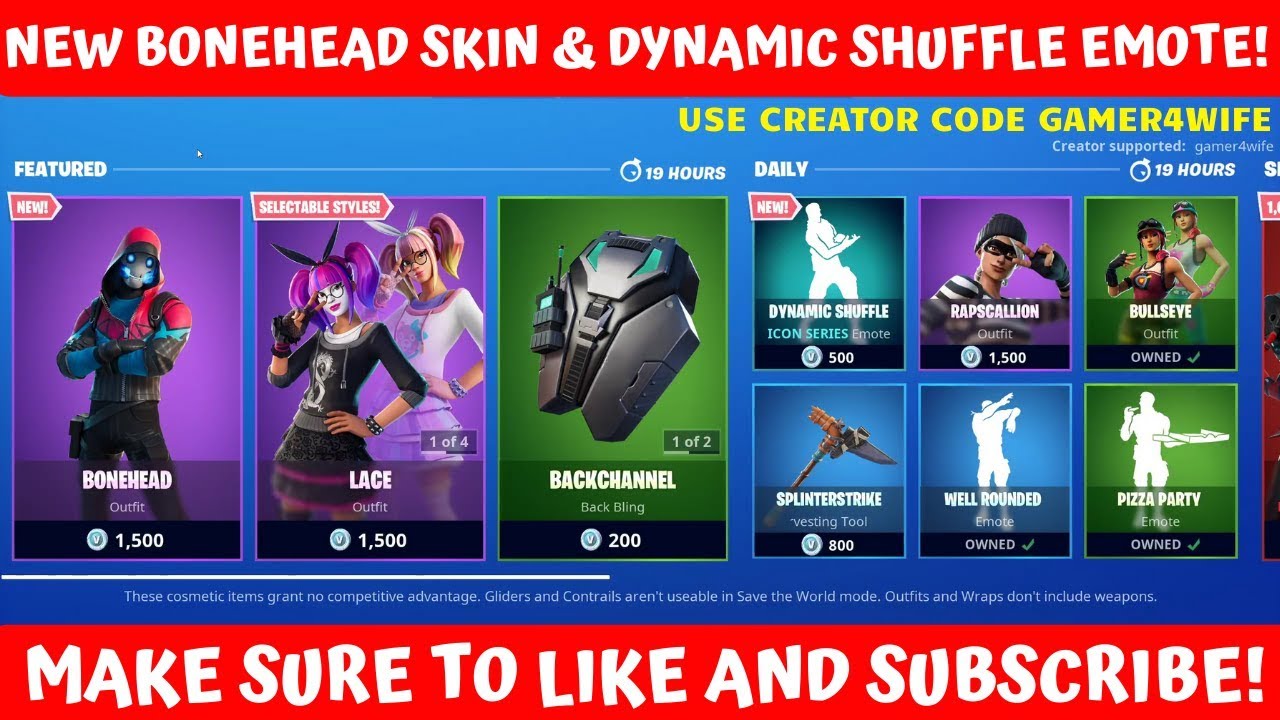 NEW Bonehead Skin & Dynamic Shuffle Emote!! Fortnite Item Shop April 20 ...