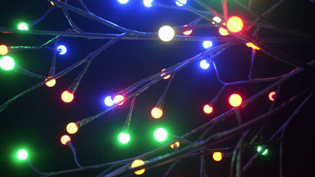 TWIG TREE WITH BLACK TRUNK AND LED COLOR CHANGING MULTI-COLOR GLOBE ...