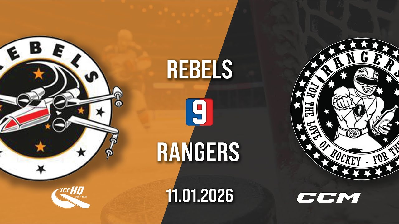 Rebels vs Rangers- Div 9 - 11th January - iceHQ Rec League ice hockey ...