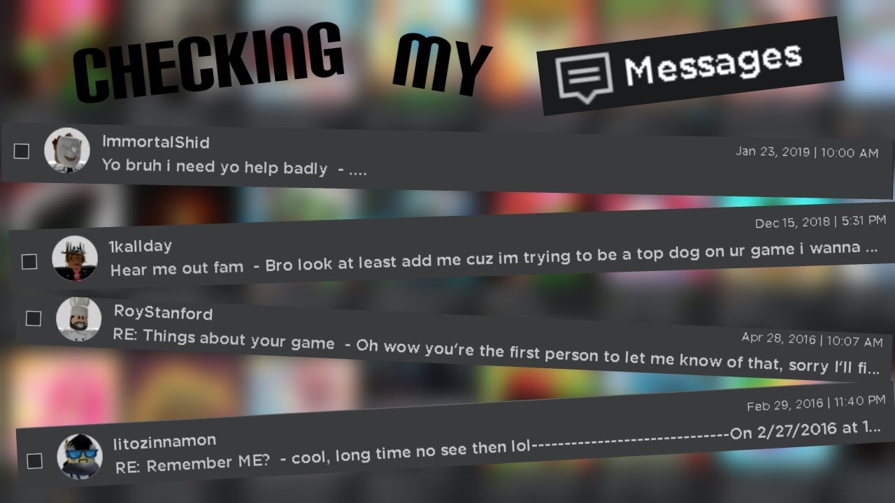Old Roblox Messages Checked... - YouTube