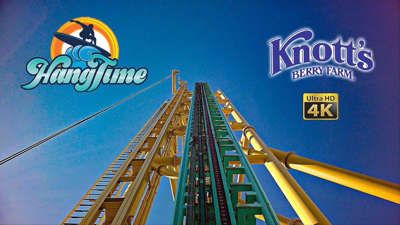 2024 HangTime Roller Coaster On Ride Front Seat 4K POV Knott's Berry ...