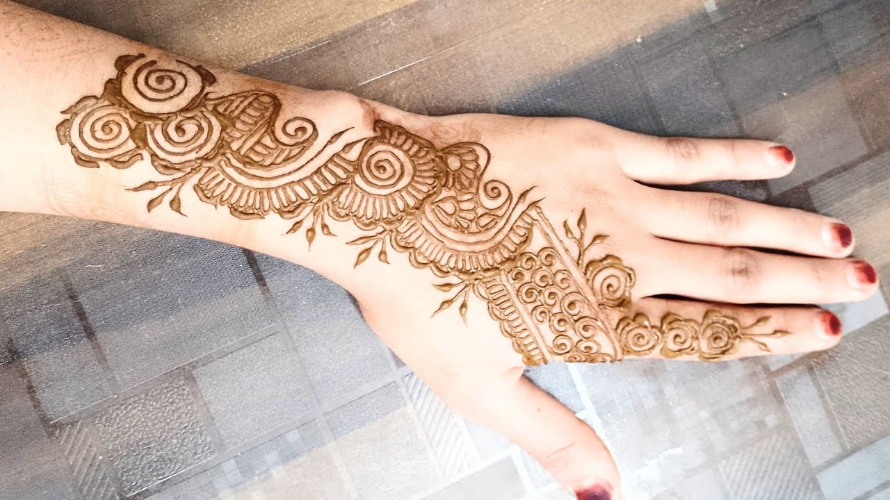 new model Mehandi design for back side of hand ||mehandi design||# ...