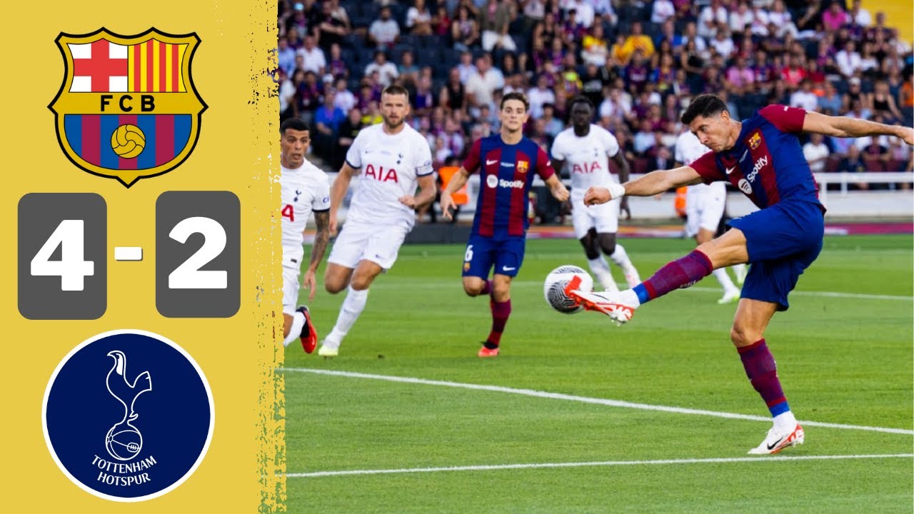 Barcelona 4 - 2 Tottenham Hotspur Highlights & All Goals Joan Gamper ...