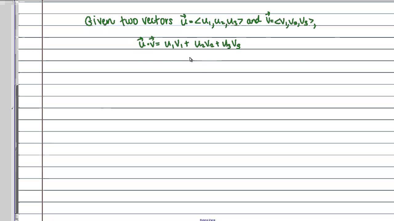The Dot Product Definition - YouTube