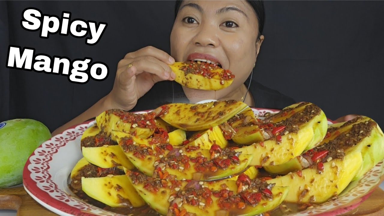 SPICY SOUR MANGO WITH GINAMOS ALAMANG BAGOONG MUKBANG - YouTube