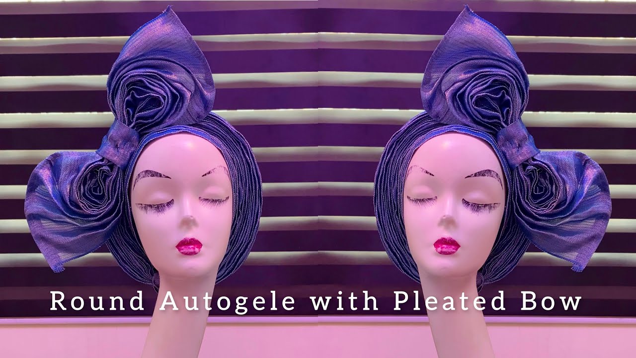 HOW TO MAKE ROUND AUTO GELE WITH PLEATED BOW - YouTube