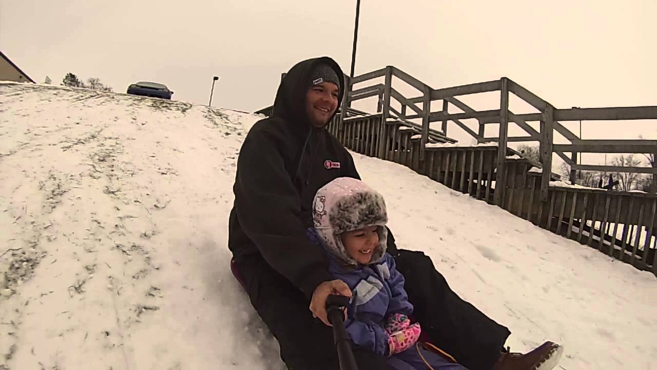 Sledding with Harper - YouTube