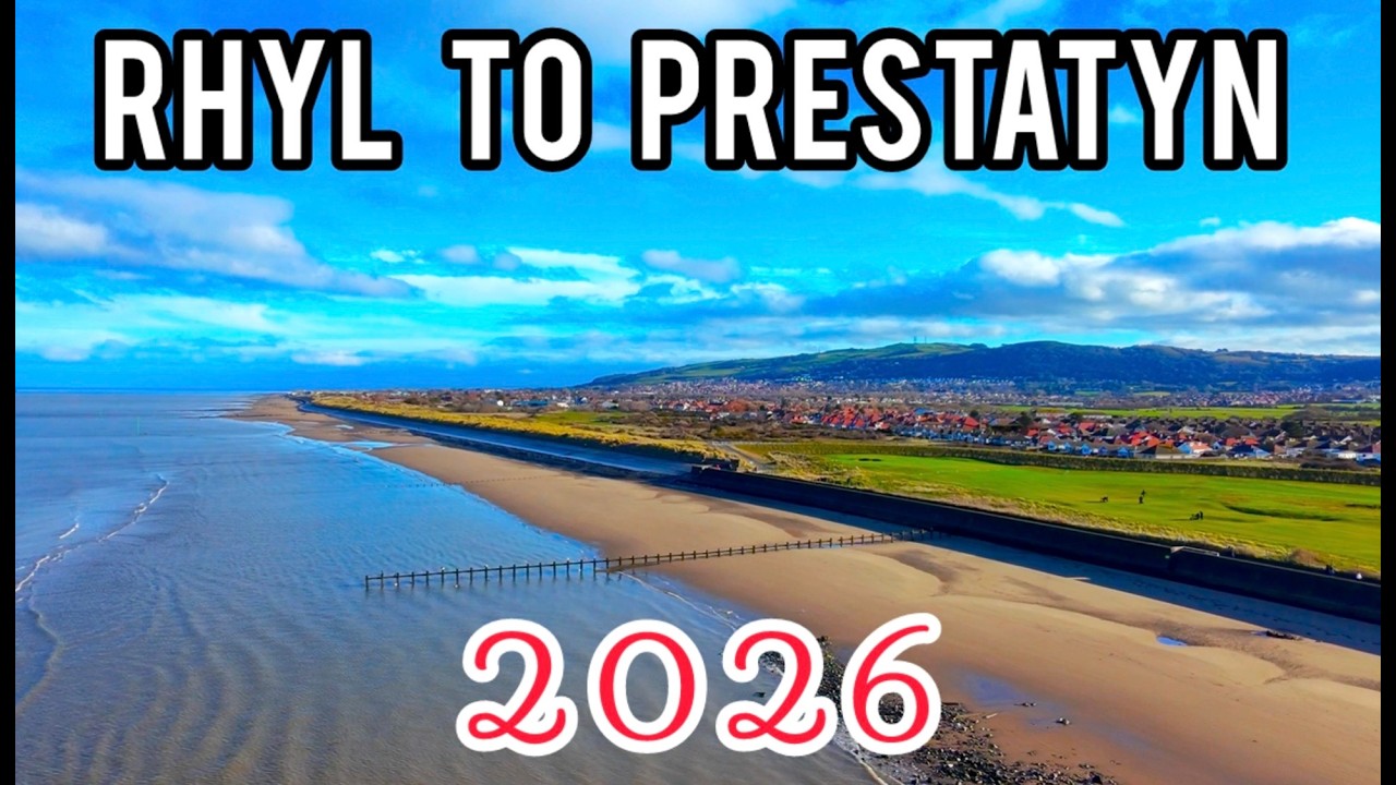 Rhyl to Prestatyn | January 2026 | Walk along the beach front - YouTube