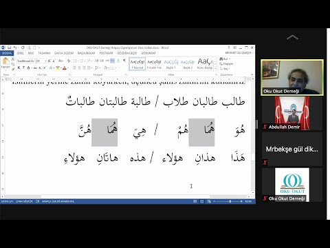 1. Ders: Harf, Hareke, Zamir, İsim Cümlesi, Fiil Cümlesi, İsim Tamlaması, Sıfat Tamlaması