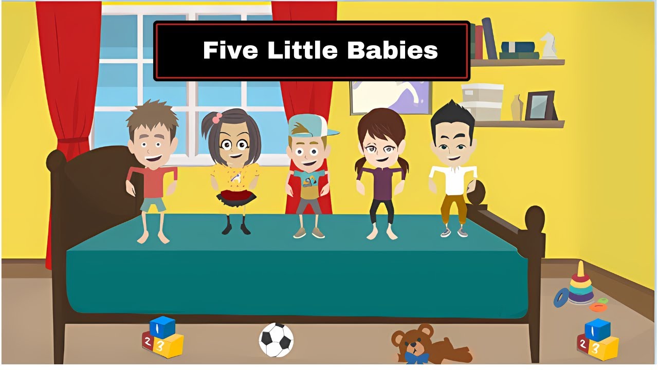 Five Little Babies jumping On The Bed | Best Nursery Rhymes and Kids Songs | BuBu Rhymes - YouTube