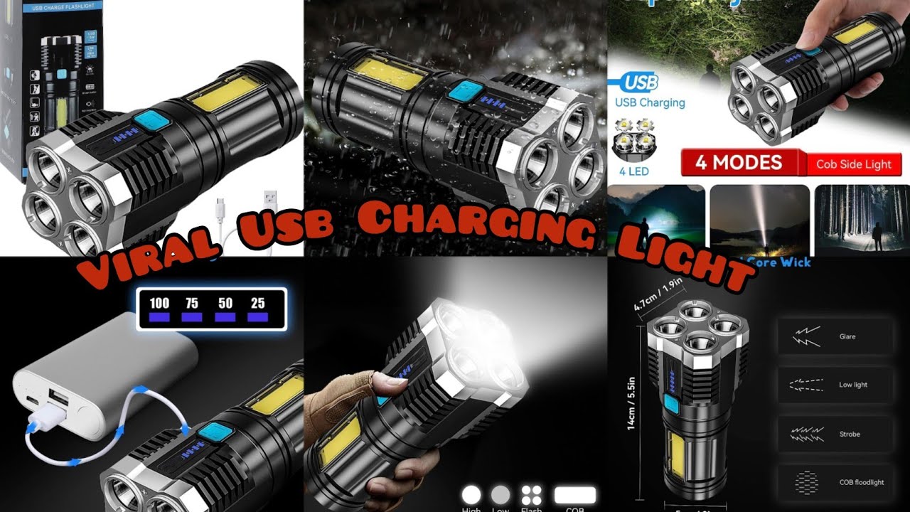 Viral USB Charge Flashlight Unboxing And Review|Best Buy Under 300rs #flashlight#viralusb# - YouTube