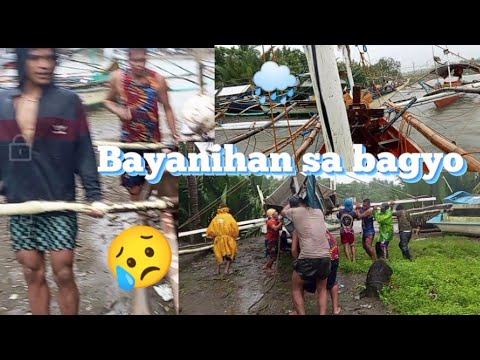 Bayanihan sa pag likas Ng bangka sa bagyong paeng - YouTube