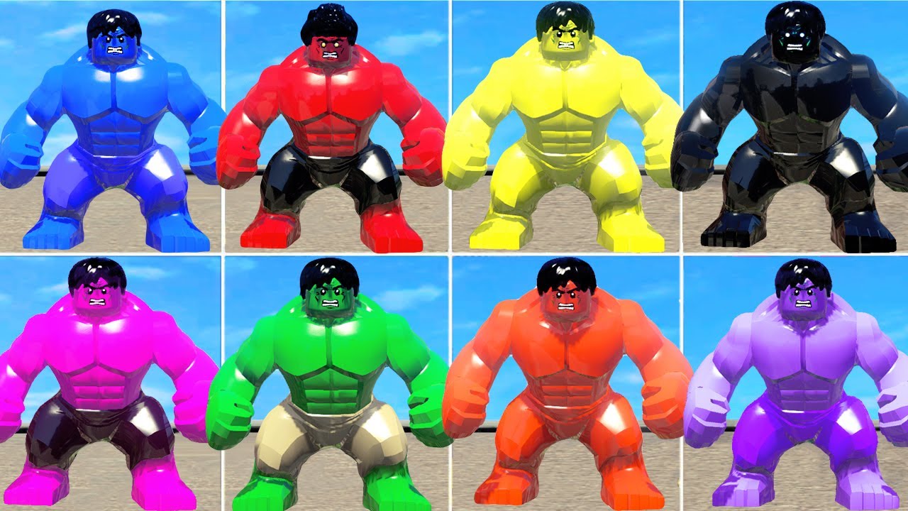 All Hulk COLORS in LEGO VideoGames 2 - YouTube