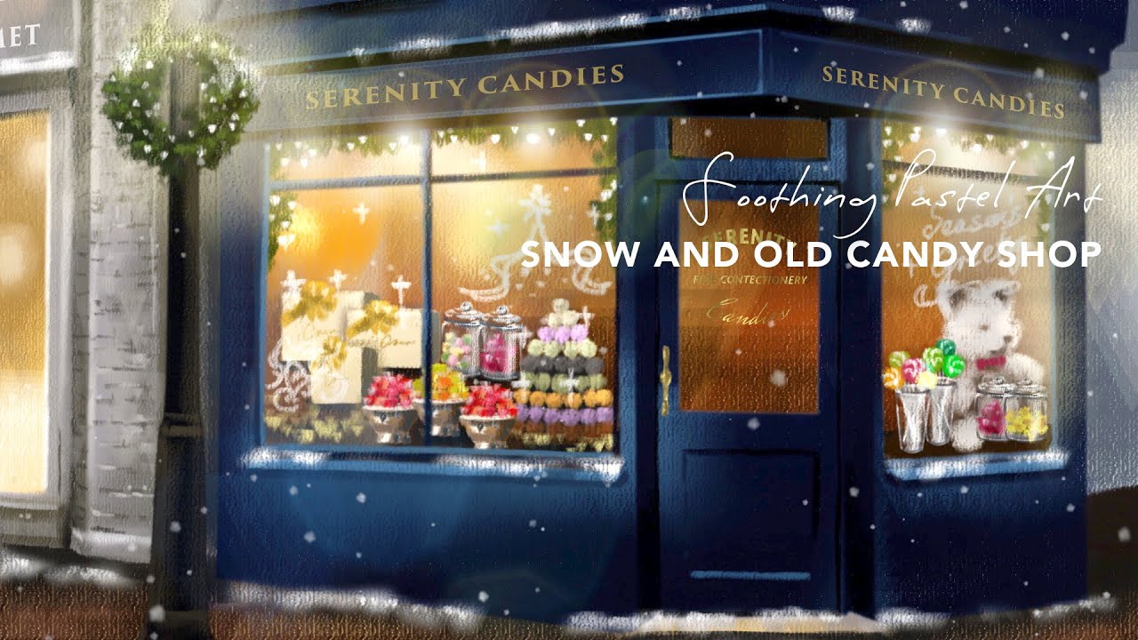 Snowy Night at Christmas Candy Shop | Quiet, Soft Christmas Music - YouTube