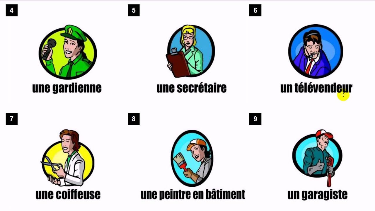 Aula de francês # As profissões # 1 - YouTube