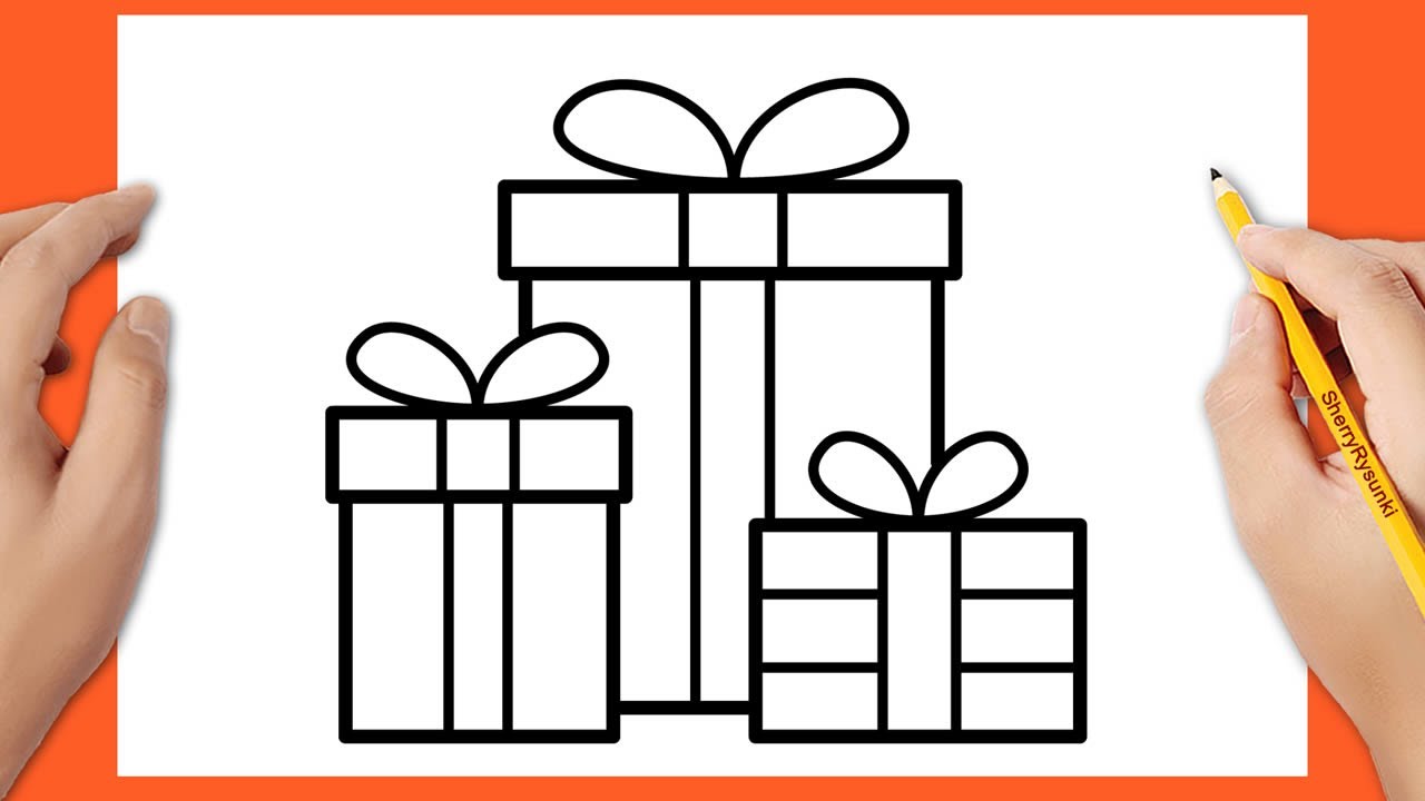 Jak narysować prezenty świąteczne | Świąteczny rysunek - YouTube