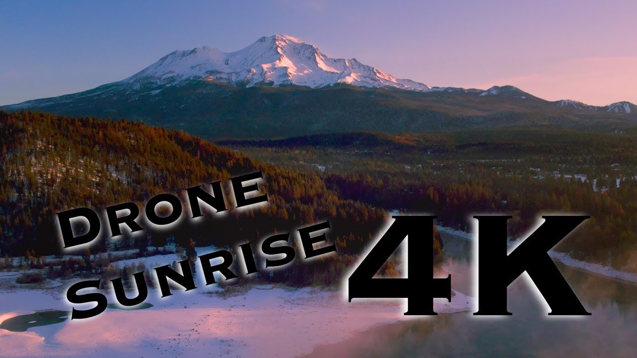 Cinematic Drone Sunrise Over Mount Shasta [4K] - YouTube