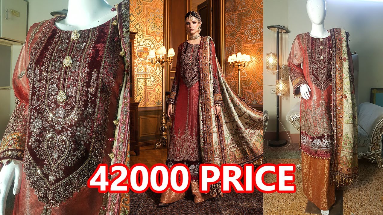 Maria B Unboxing Maroon BD06 Mbroidered 2021 | Maria B Wedding ...