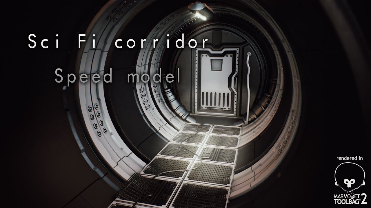 Sci Fi corridor speed modeling - YouTube