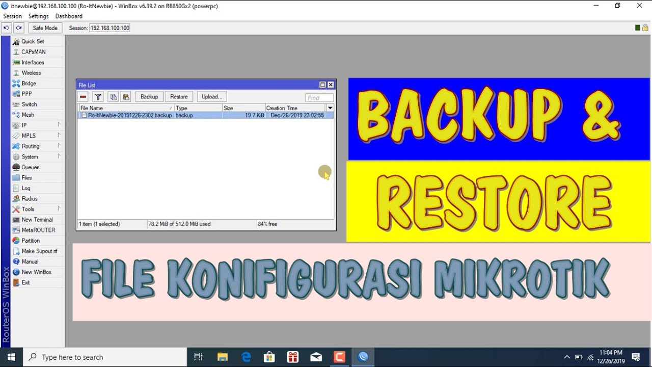 Bagaimana Cara Backup dan Restore File pada Router Mikrotik? - YouTube