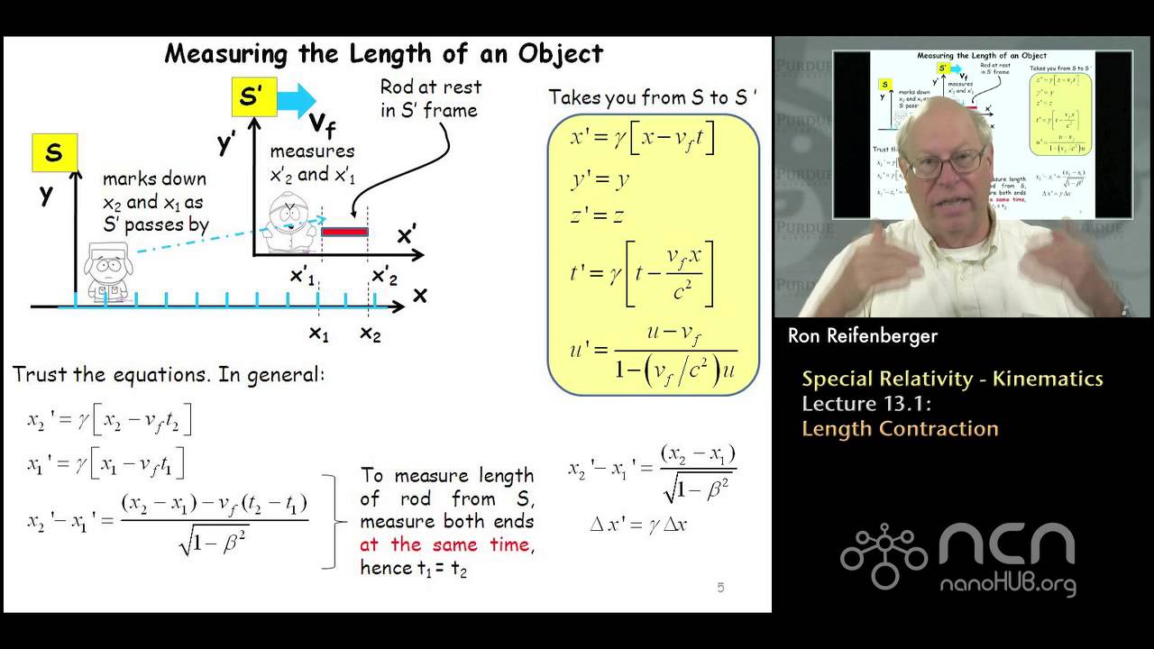 Purdue PHYS 342 L13.1: Special Relativity-Kinematics Length Contraction ...