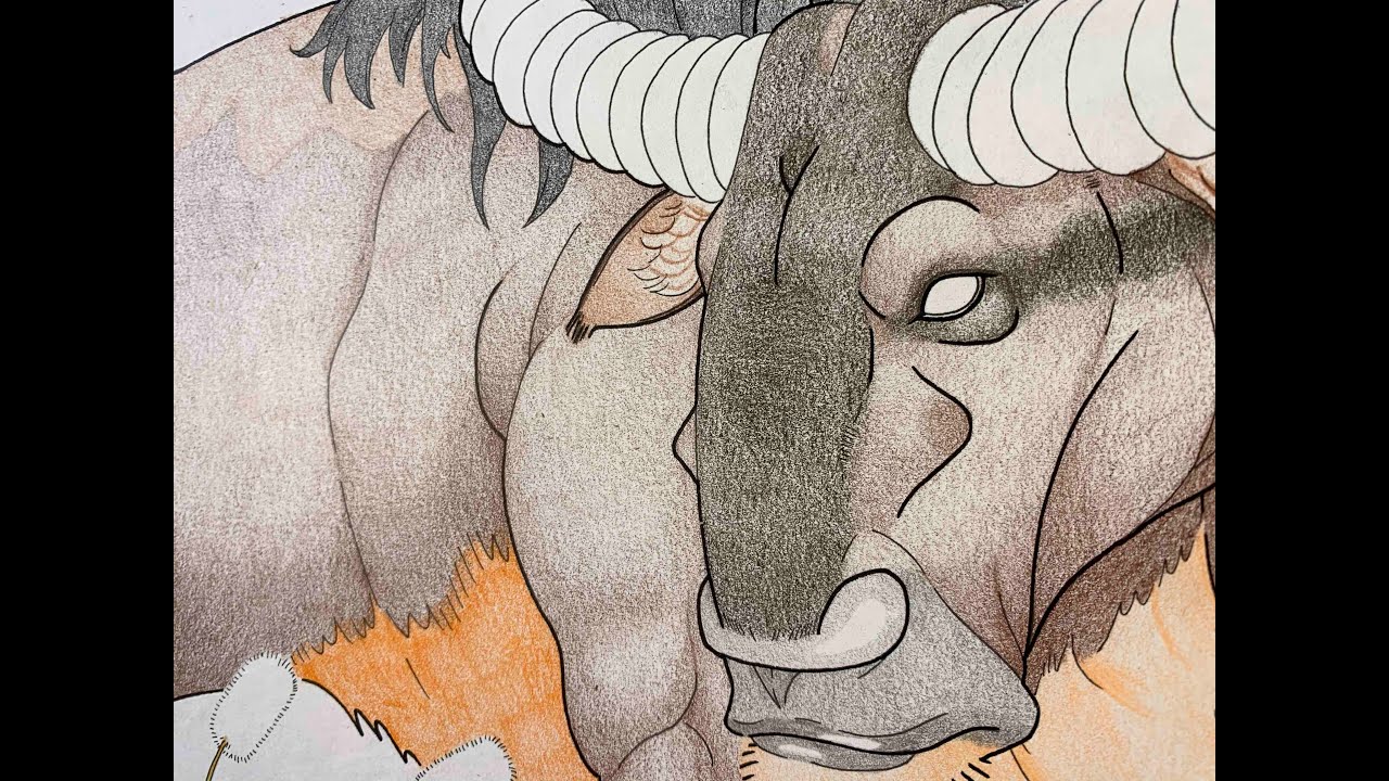 Giant Wildebeest Drawing - YouTube