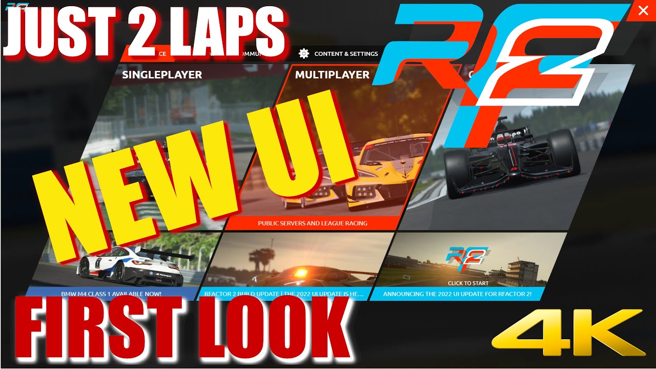 JUST 2 LAPS - rFactor 2 - Update - New UI First Look in 4K High Quality ...