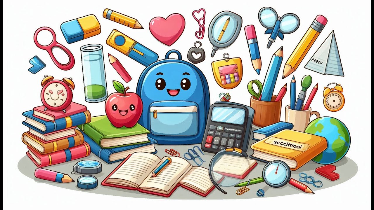 Apprendre les fournitures scolaires en français | School stuff in ...