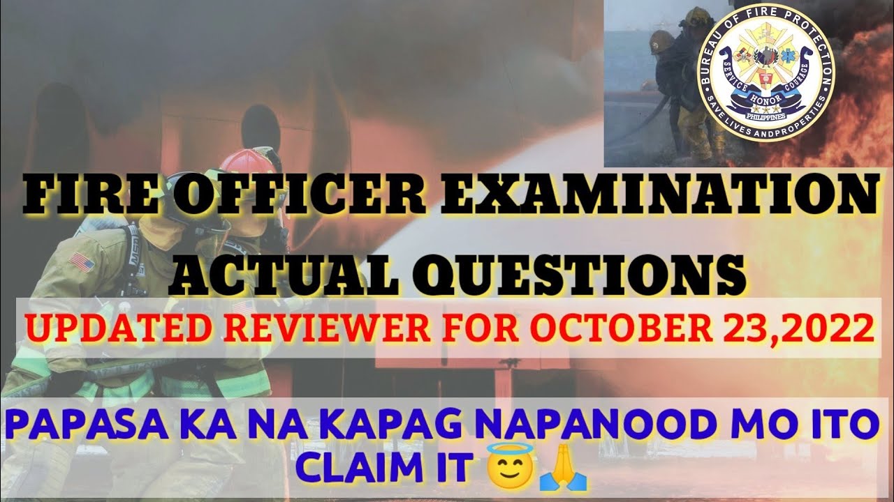 FIRE OFFICER EXAMINATION | BUREAU OF FIRE PROTECTION | FOE REVIEWER FOR ...