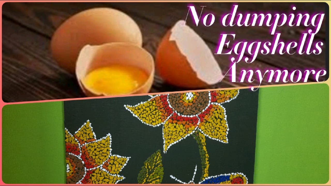 Egg Shell Mosaic. How To Make A Wall Hanging With Egg Shells - YouTube