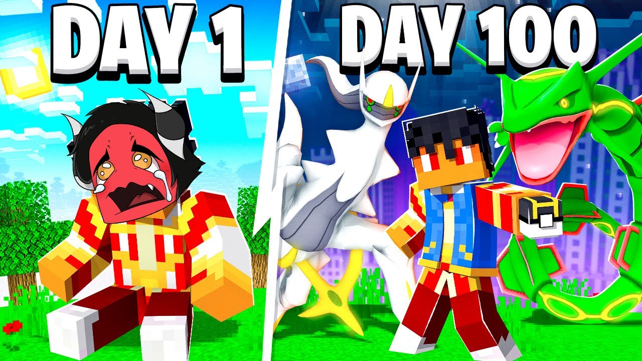 I Survived 100 days in Minecraft Pokemon with ONLY Legendaries for ...