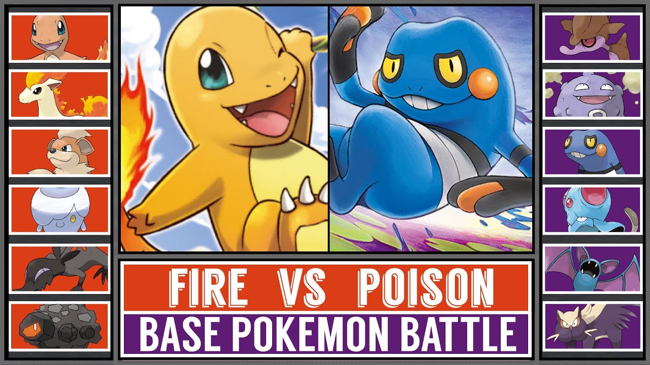 FIRE POKÉMON vs POISON POKÉMON | Base Pokémon Battle - YouTube