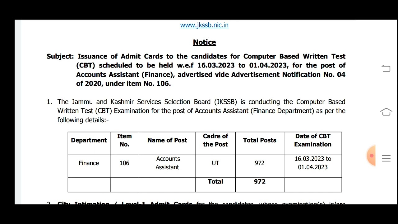 Jkssb | FAA Admit card out | Bad News 😭😭 - YouTube