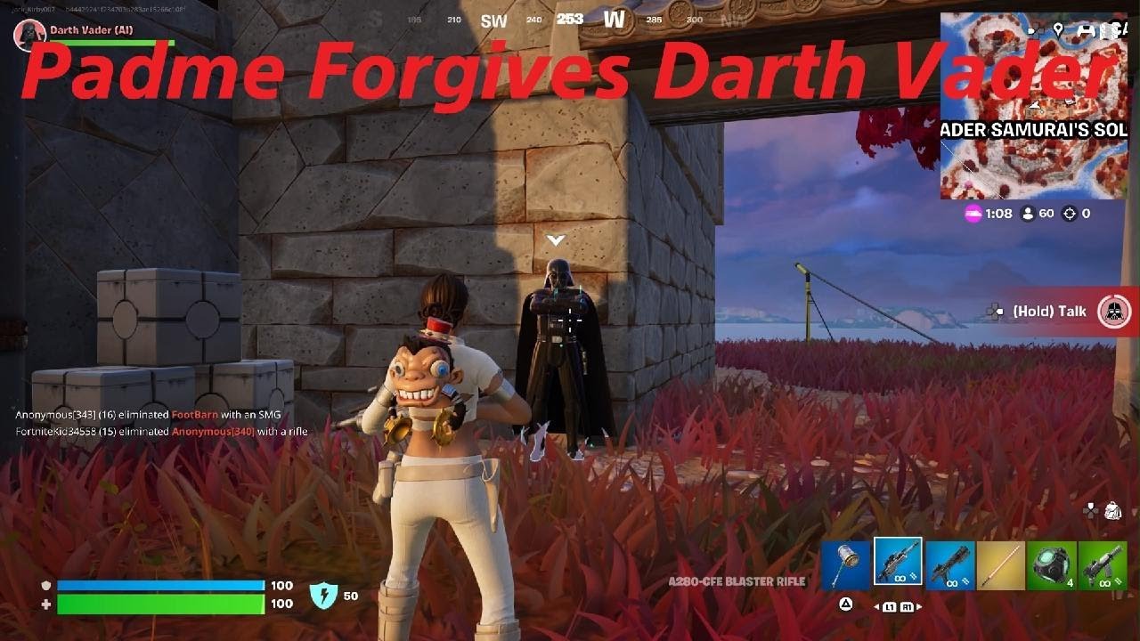 Fortnite Galatic Battle Zero Build Solo Padme Skin Gameplay with Darth Vader A.I. Bot - YouTube
