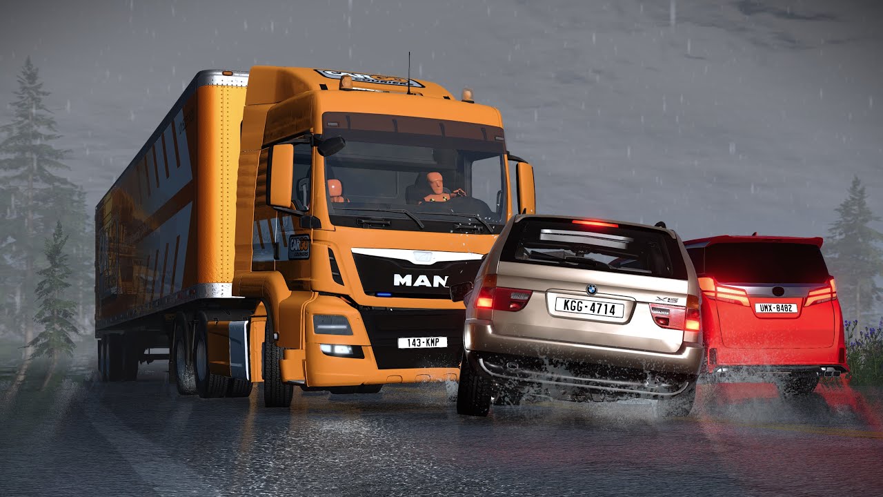 Hydroplane and Icy Crashes #2 - BeamNG Drive - YouTube