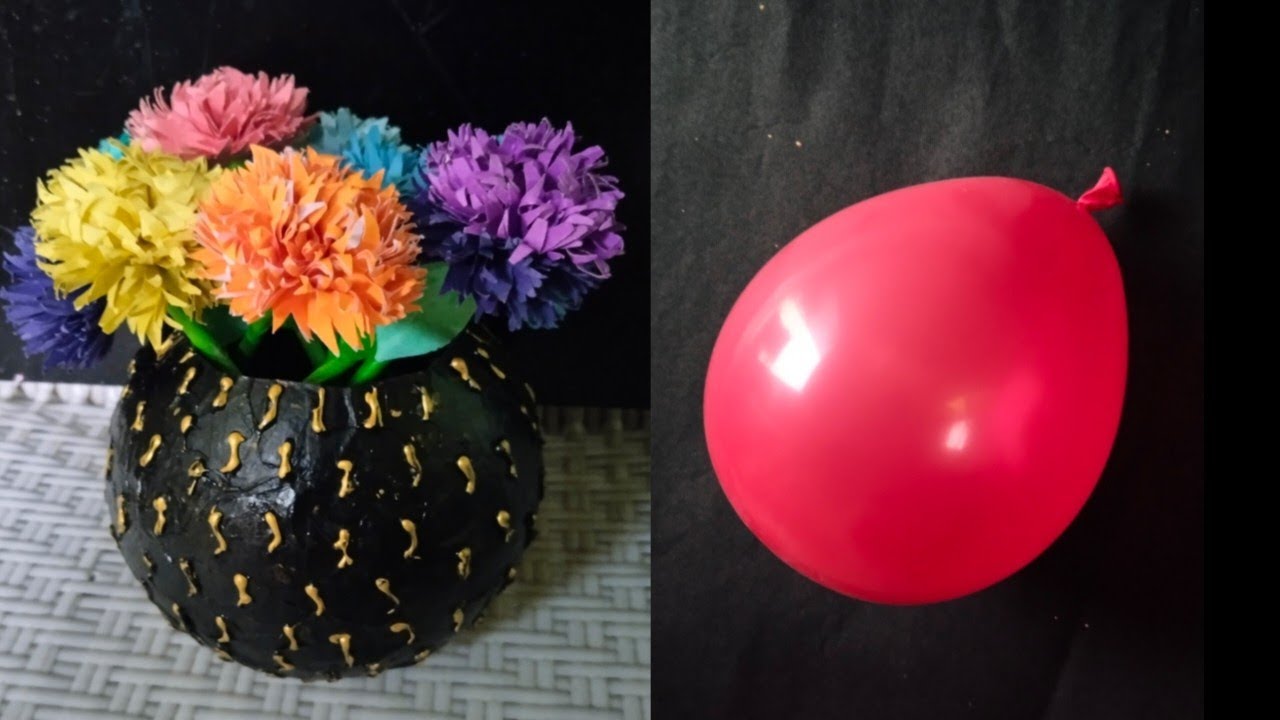 Balloon Decoration Ideas / How To Make Balloon Flower Pot / DIY Easy ...