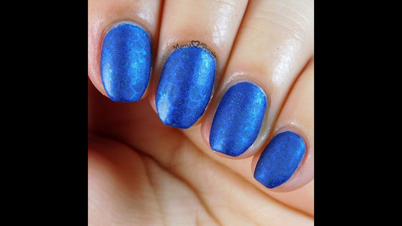 Matte Blue Nail Stamping How To - YouTube
