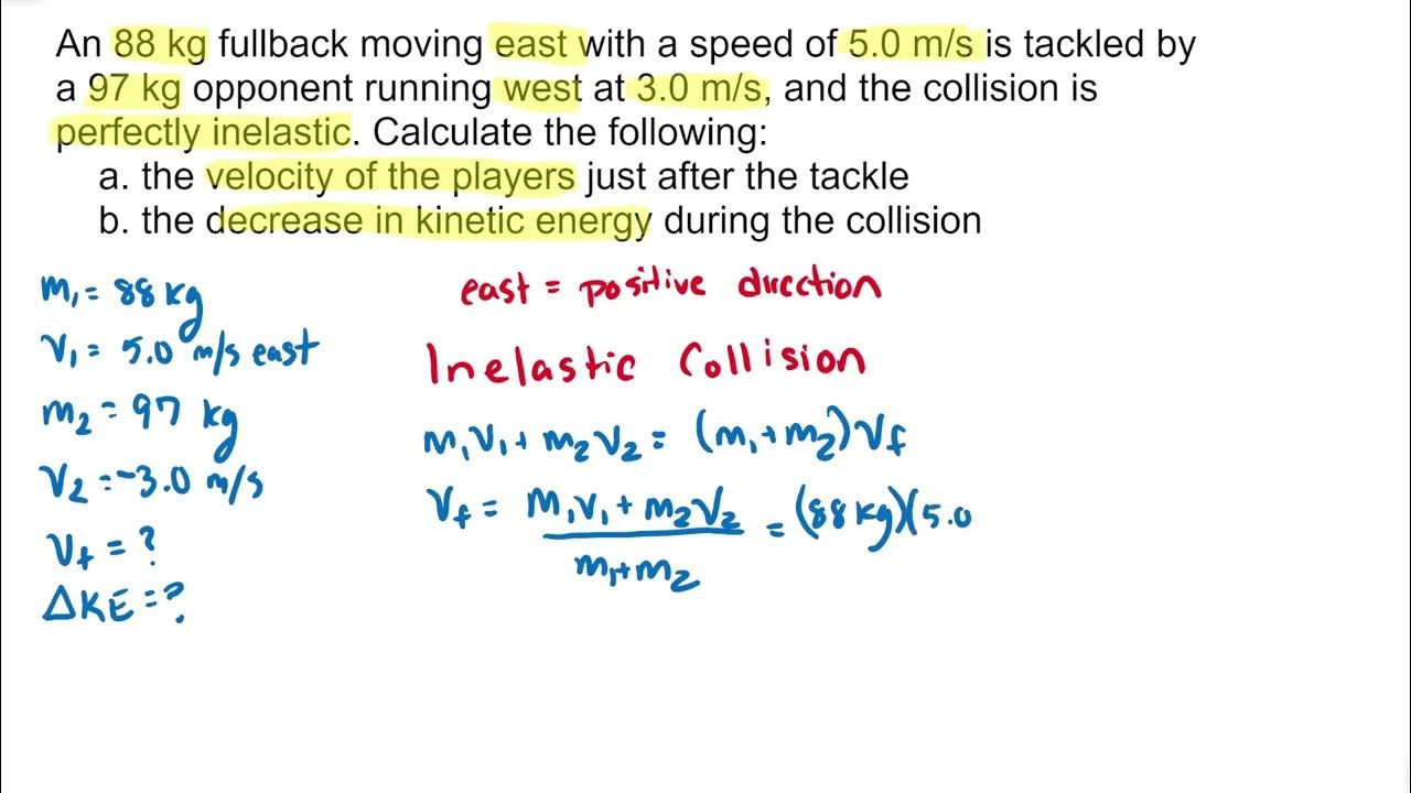 Physics Problem Solver Walk-through p=mv Collisions - Solving Elastic / Inelastic Problems 19 ...