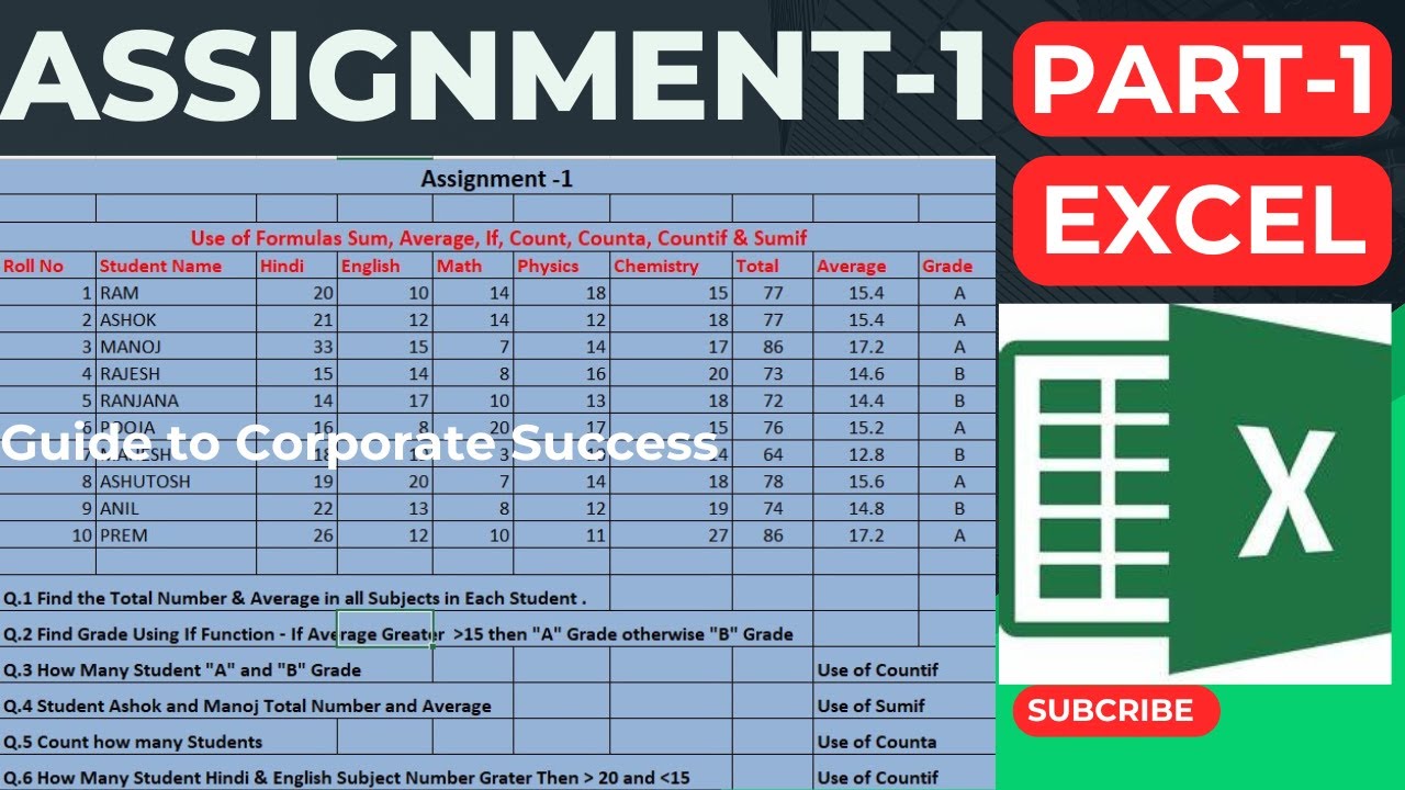 Top Excel Assignment for School & College Students | Excel Project with ...