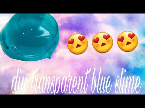 Transparent blue glitter slime - YouTube