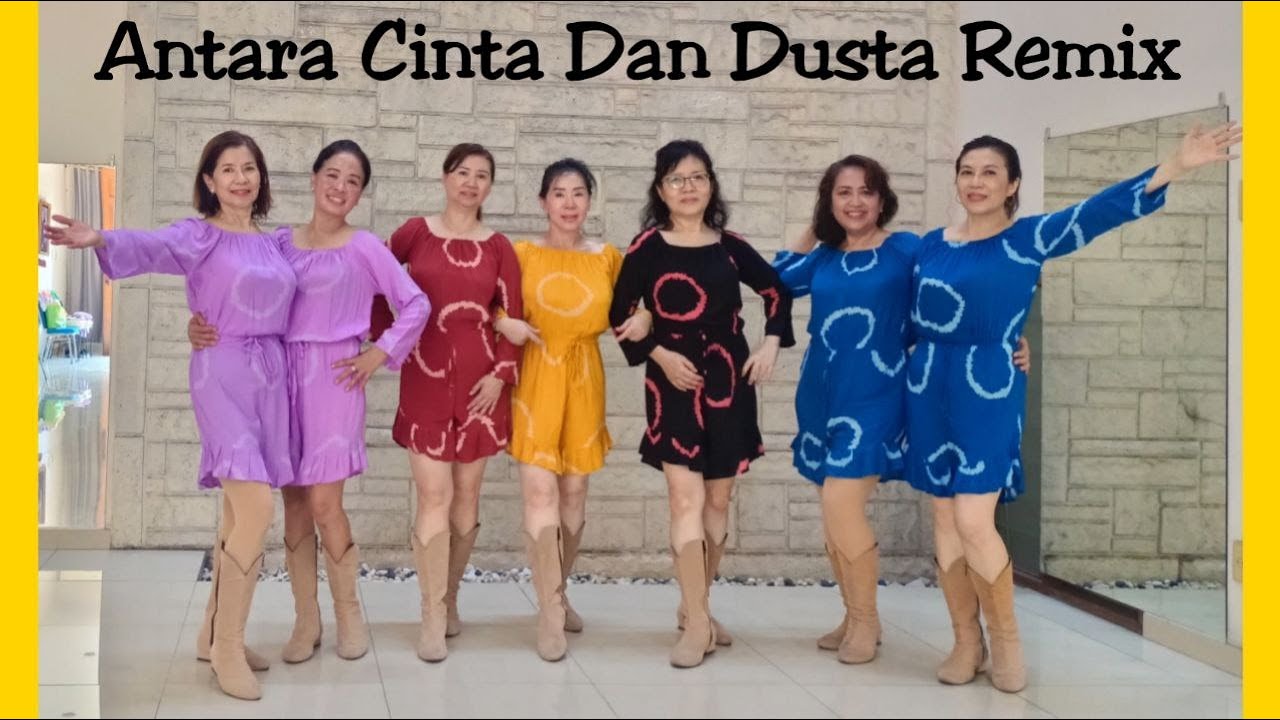 Antara Cinta Dan Dusta Remix Line Dance (demo & count) - YouTube