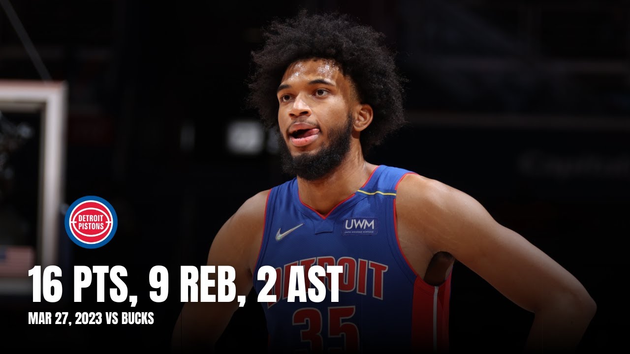 Marvin Bagley (16 PTS, 9 REB, 2 AST) Pistons Highlights vs Bucks: All ...